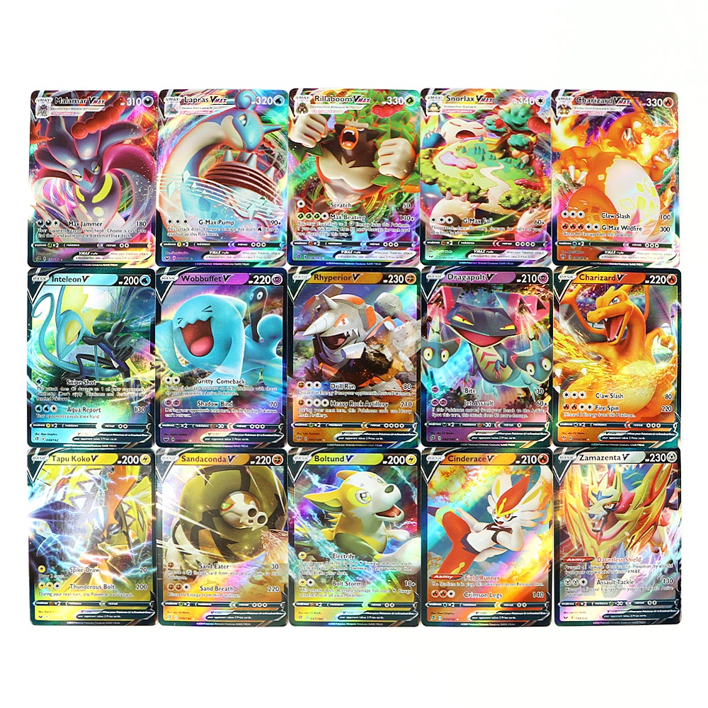 100Pcs/Lots Pokemon booster shiny cards Vmax Pokemon cards English ...