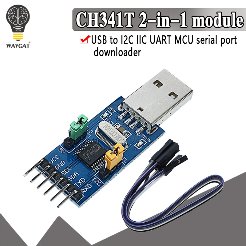 CH341T 2 in 1 module 3.3V 5V USB to I2C IIC UART USB to TTL single-chip serial port downloader ...