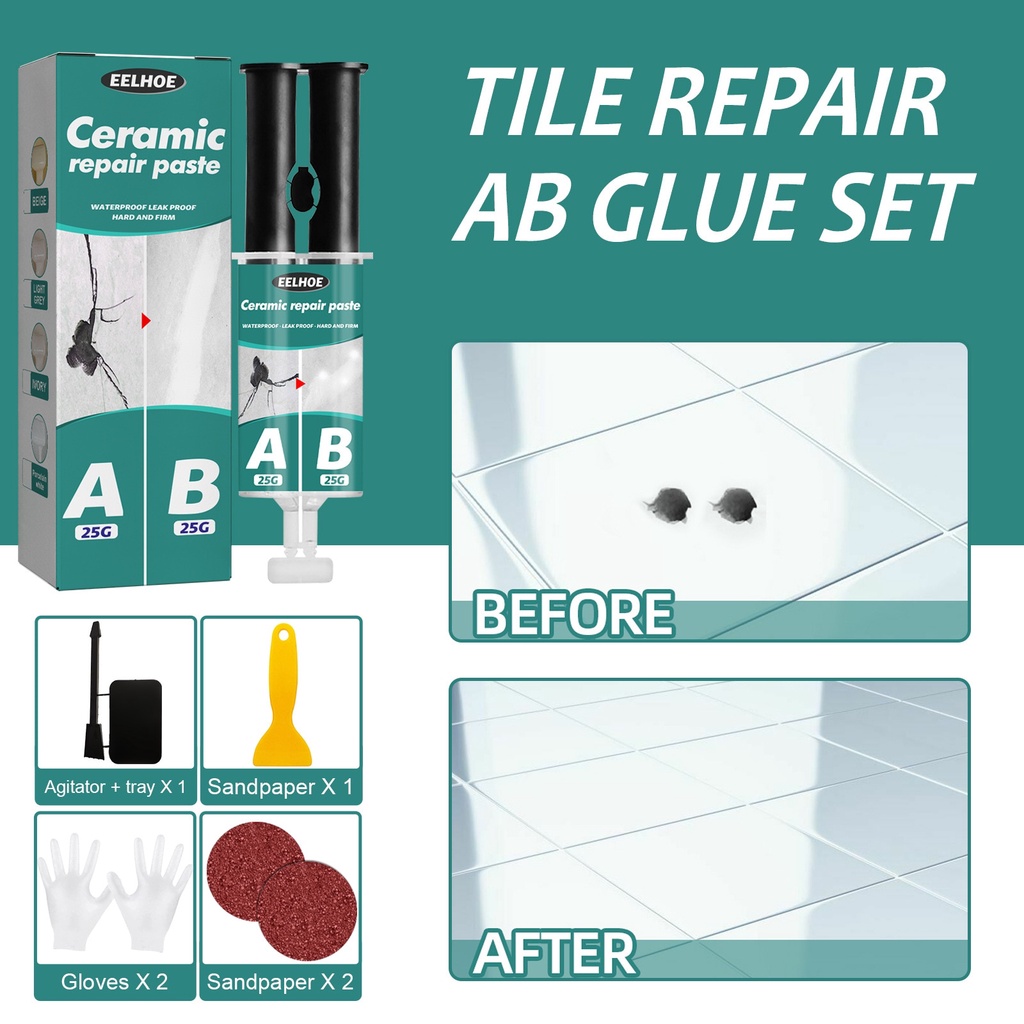 Tile Repair AB Glue Set Ceramic Crack Repairing Agent Adhesive Set ...