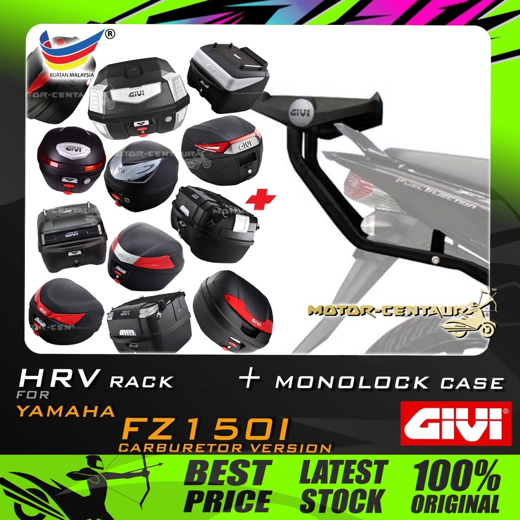 SET KOMBO KOTAK/BOX GIVI B27/B270/B32/B33/B45 TOP CASE +YAMAHA FZ150 FZ150I V1 (MODEL BEFORE ...