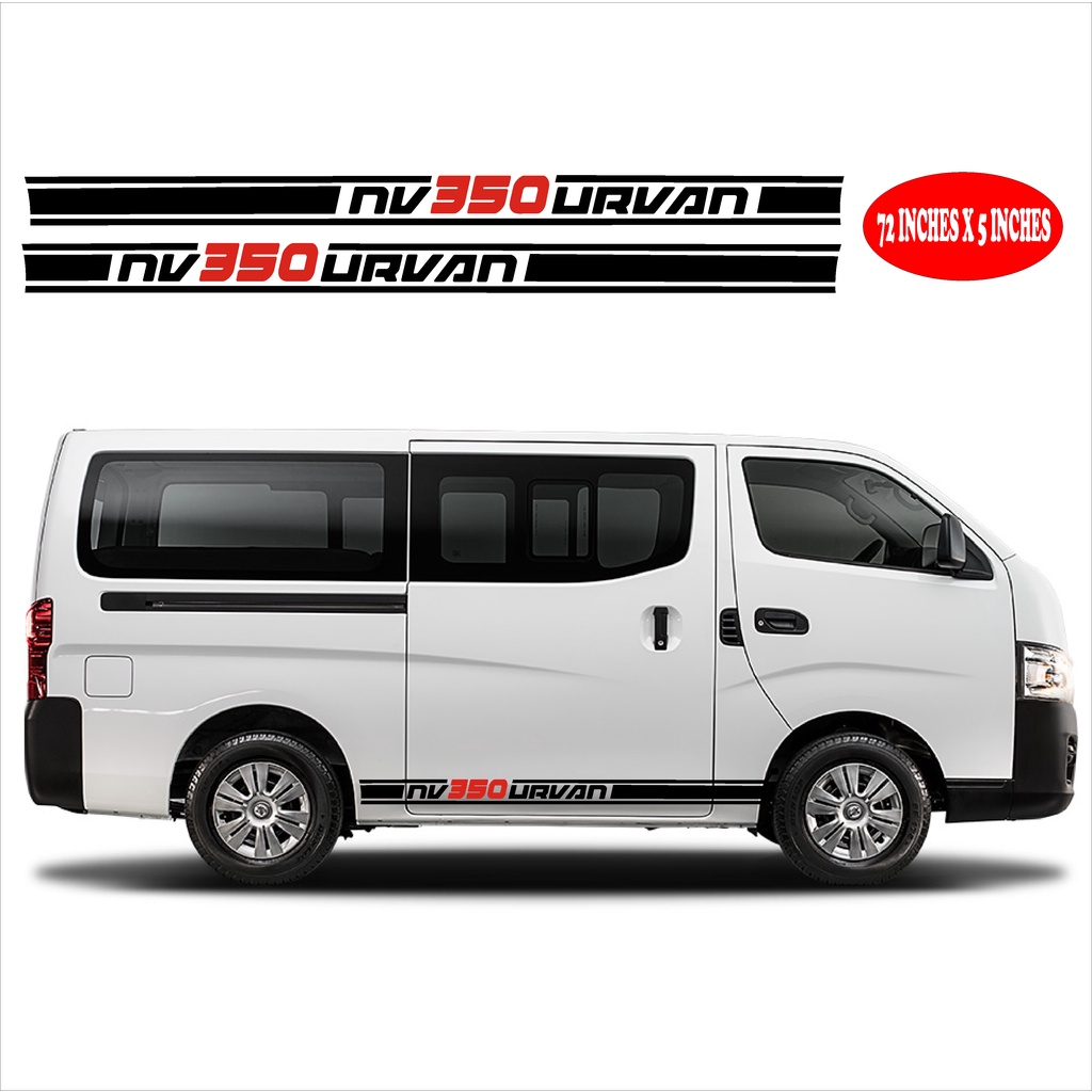 x2 NISSAN NV350 URVAN BODY DECALS / STICKER / MACHINE CUT OUTDOOR VINYL ...