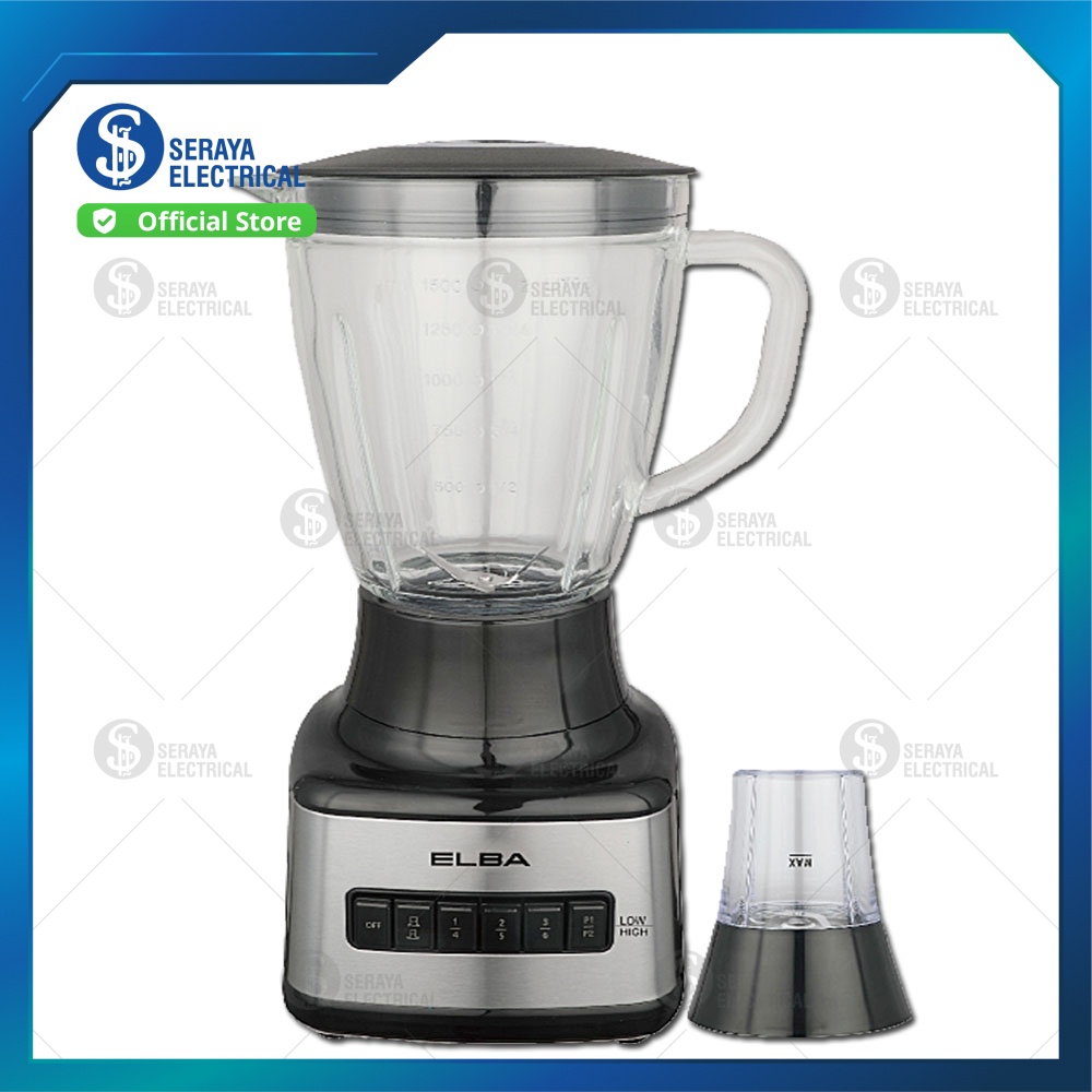 Elba 6 Speed + Pulse 1.5L Glass Jug Blender EBG-K1556G(BK ...