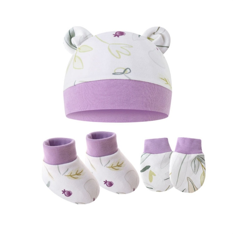 YAAN Newborn Baby Cap Scratch Mittens Baby Beanies Gloves Sock Set ...
