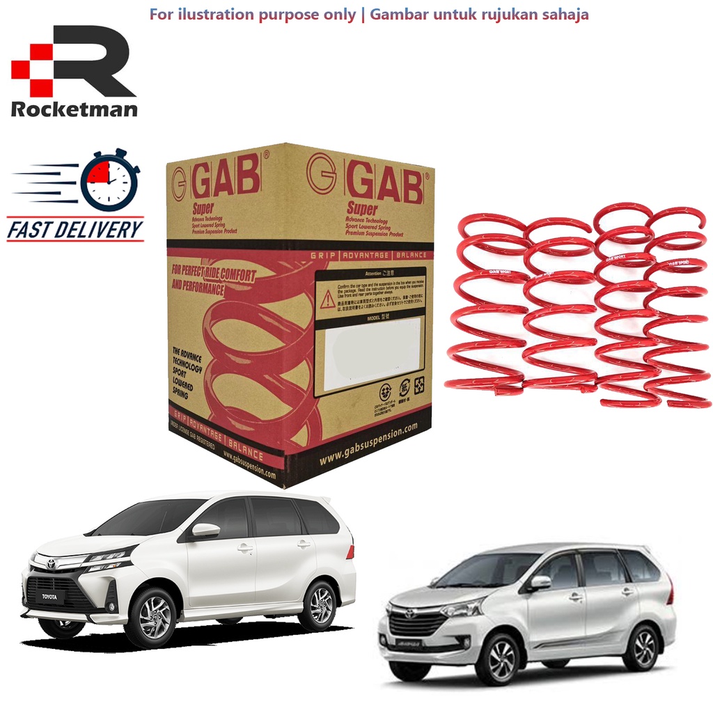 GAB SUPER SPORT LOWERED COIL SPRING SET TOYOTA AVANZA F651 F652 F653 ...