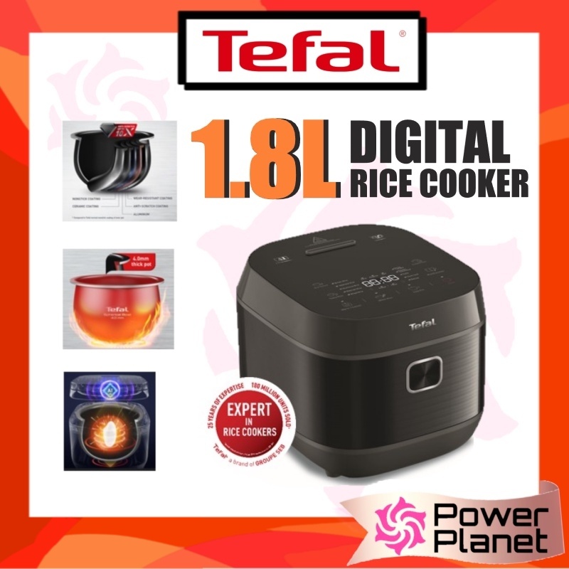Tefal 1.8L Rice Cooker RK776B Delirice Plus ( 10 cups ) 14 cooking programs ( Body Silver ...