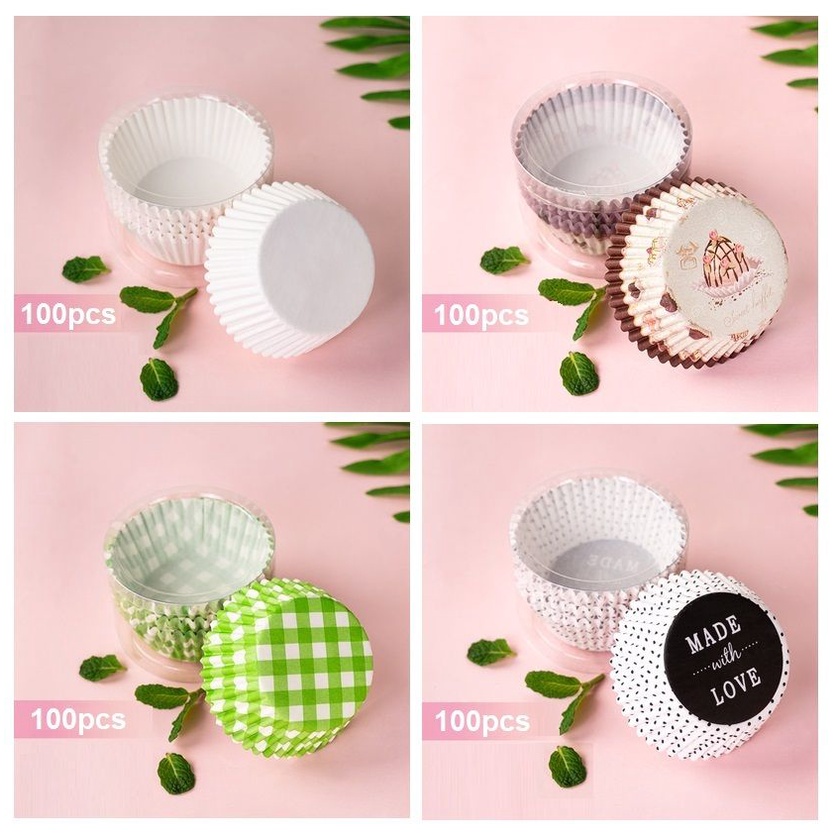 [Malaysia Stocks] 100pcs Stock Clearance Printed Muffin Cupcake Baking ...