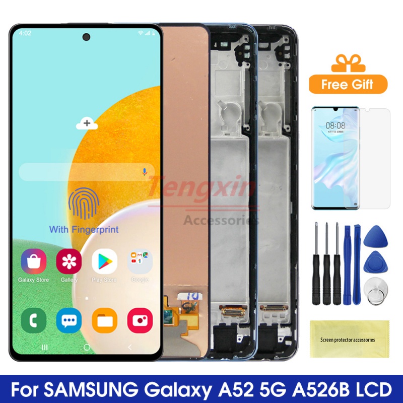 Super Amoled A52 5G Penggantian Skrin, untuk Samsung Galaxy A52 5G A526 ...
