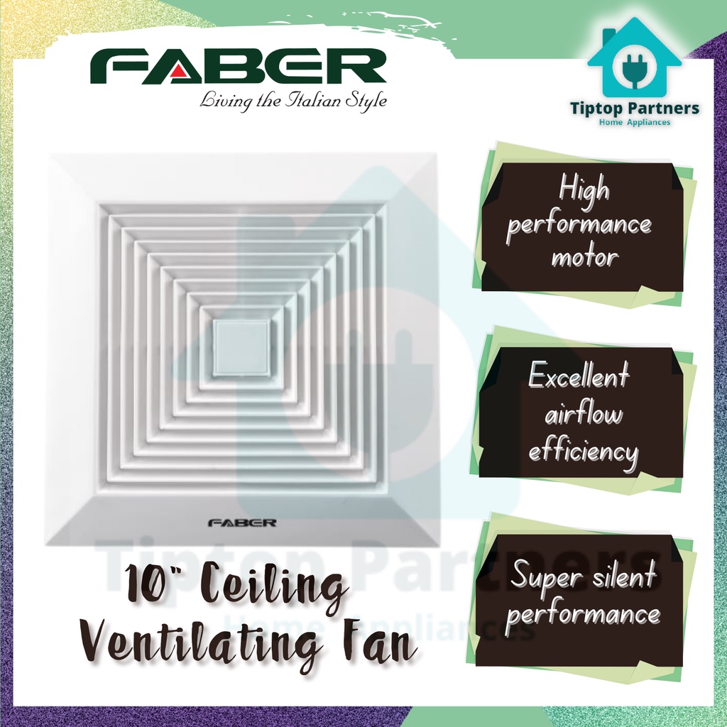 Faber Ceiling Mount Ventilating Exhaust Fan 10” - FV ASPIRA 10” C10 ...