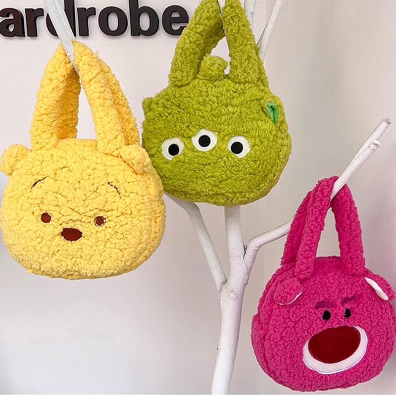 Cute Disney Winnie The Pooh Lamb Wool Handbags Lotso Bag Anime Alien ...