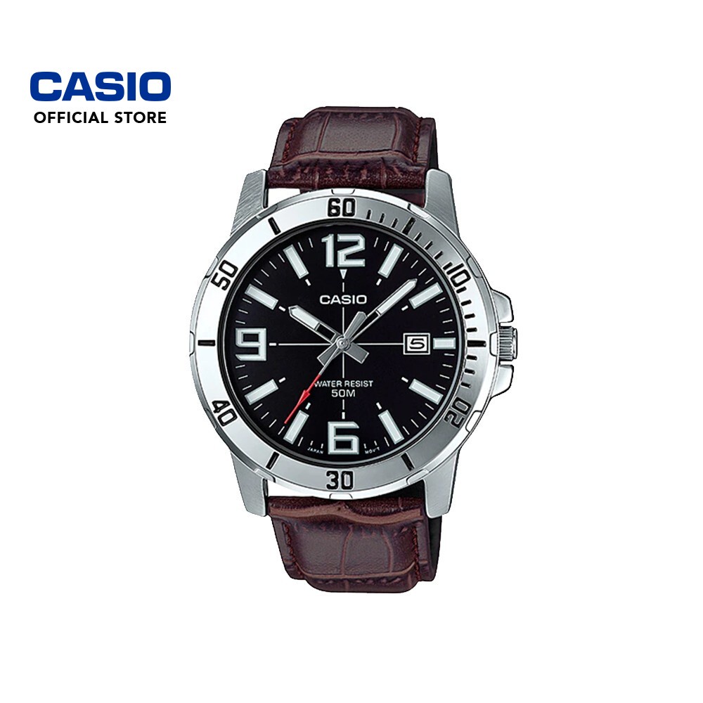 Casio General MTP-VD01L-1BV Brown Leather Band Men Watch | Shopee Malaysia