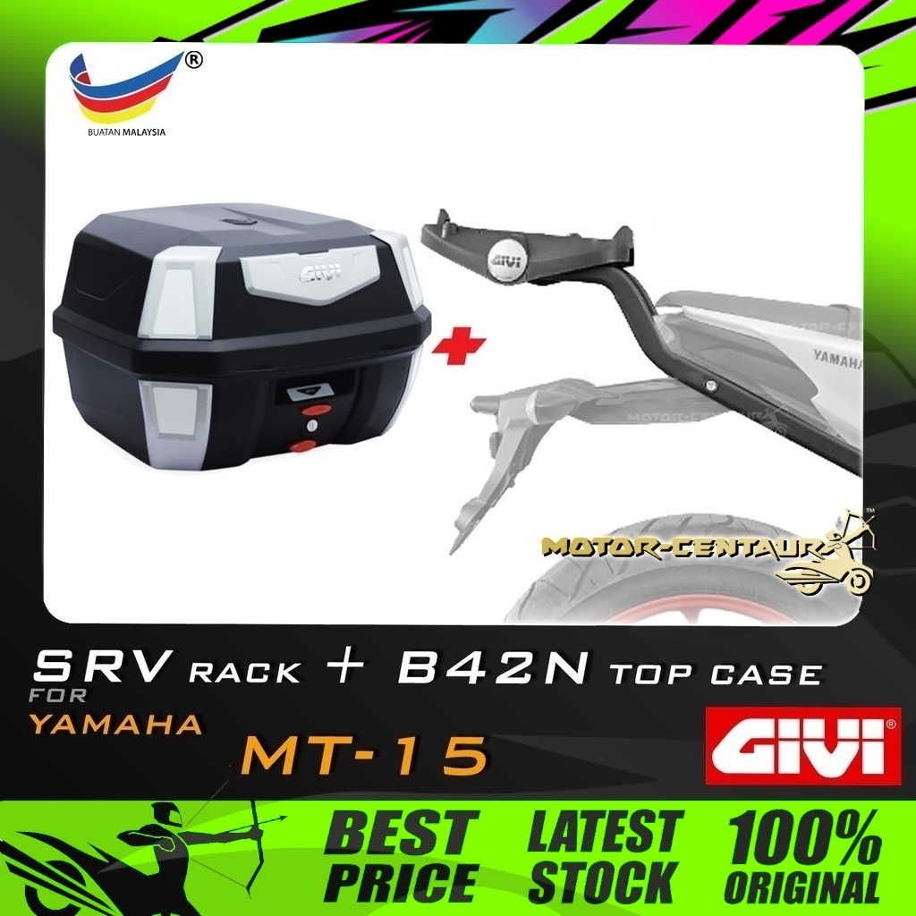 SET KOMBO KOTAK/BOX GIVI B42N TOP CASE + GIVI YAMAHA MT15 MT-15 SRV ...
