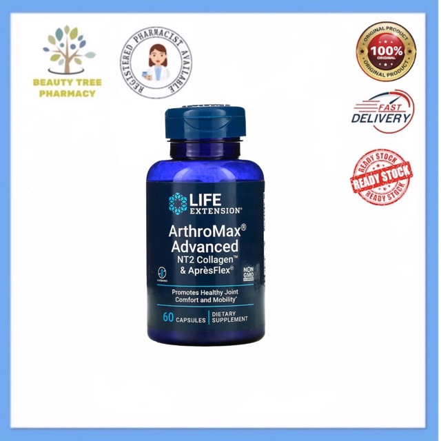 Life Extension ArthroMax Advanced NT2 Collagen & ApresFlex 60 Capsules ...