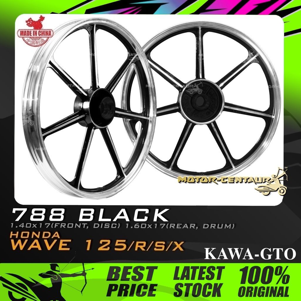 RIM MOTOSIKAL KAWA-GTO SPORT RIMS 788 1.40X17(DISC, F) 1.60X17(DRUM, R ...