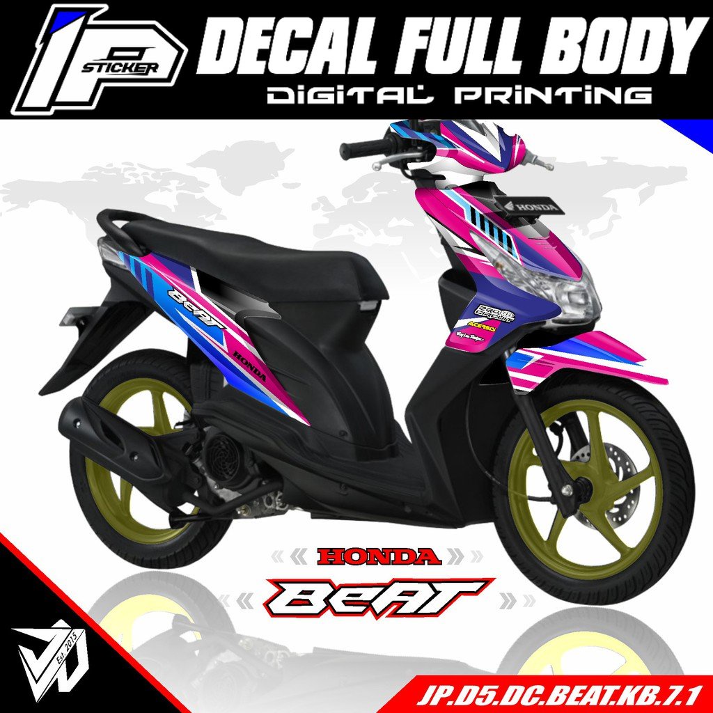 Full Body Beat Motorcycle Sticker - Sticker Dekal Honda Beat 2008-2012 ...