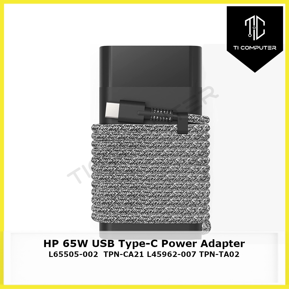HP 65W 20V 3.25A USB Type-C Laptop Charger L65505-002 TPN-CA21 L45962-007 TPN-TA02 Power Adapter ...