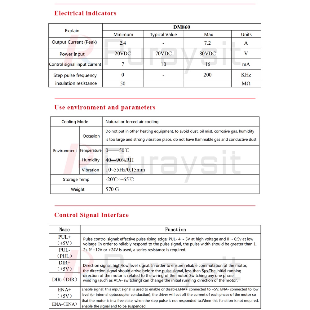 YTH Puraysit Leadshine Driver 2 Phase DMA860H MA860H DM860H DM860 ...