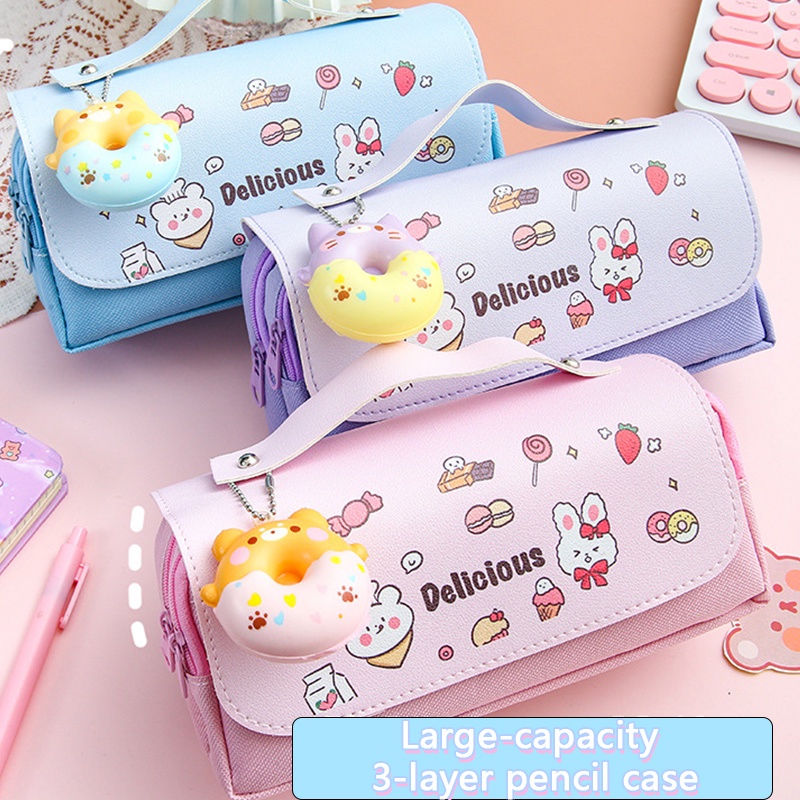 Pencil Box 3D Decompression Pencil Case Stationery Box 3 Layers Large ...