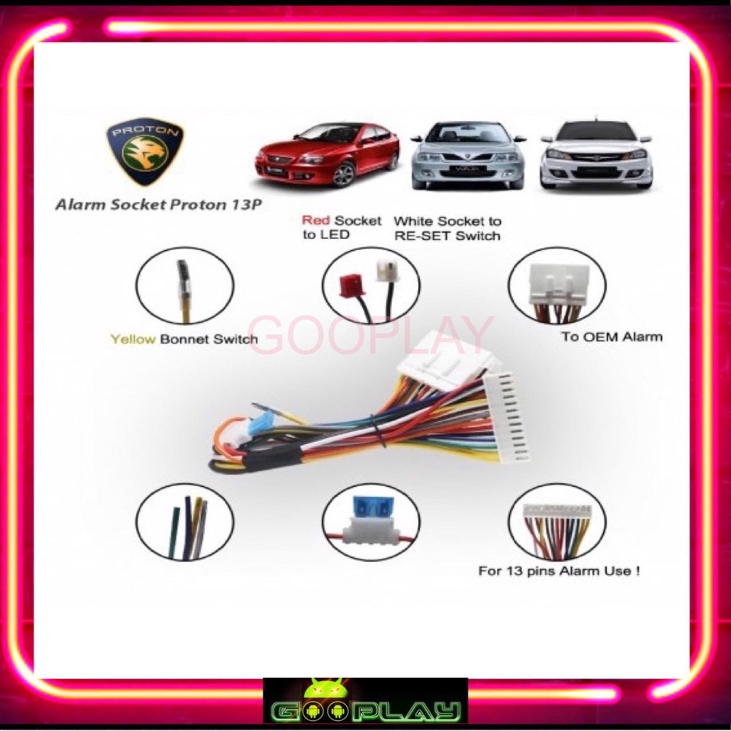 OEM "PLUG N PLAY 13pin Car Alarm Socket CABLE "PROTON/PERODUA OEM ...