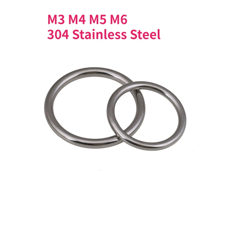 1pcs M3 M4 M5 M6 304 Stainless Steel Circle Ring Solid Welded O-circle ...