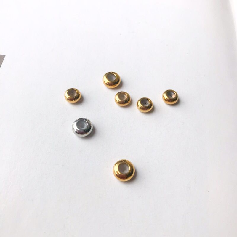 Stopper position fixing beads stainless steel gold/ spacer for snake ...