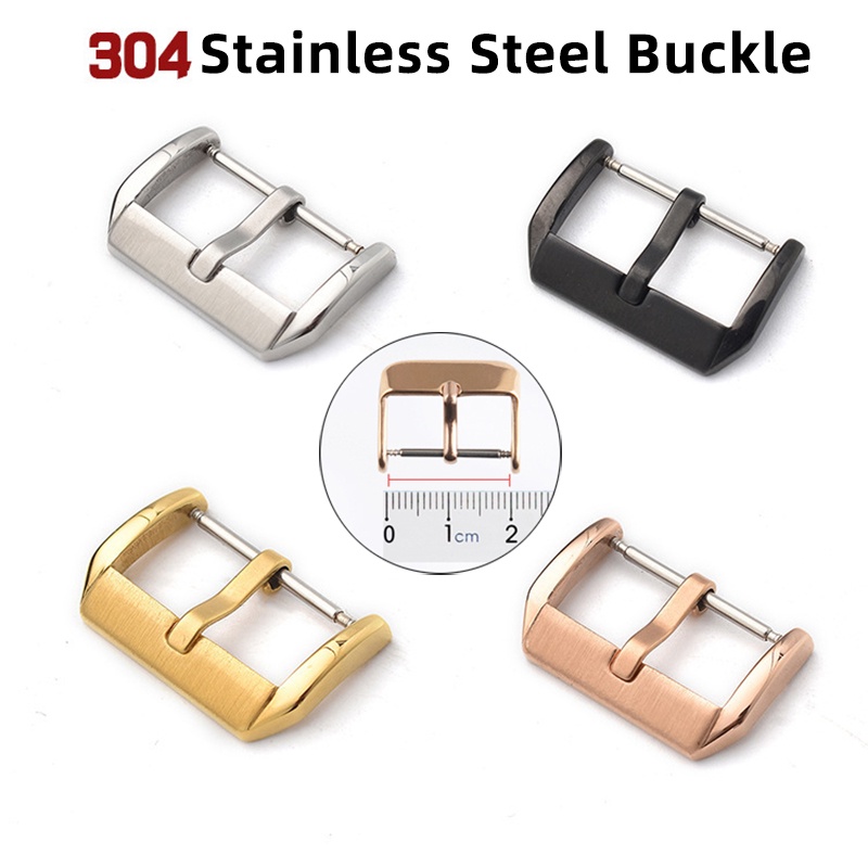 Metal Watch Band Buckle 12mm 14mm 16mm 18mm 20mm Watchband Strap Silver ...