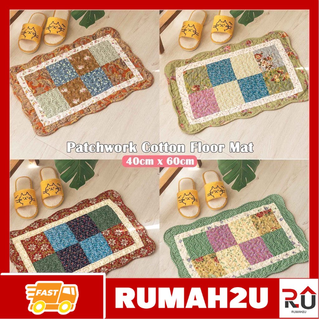 Anti Slip Patchwork Cotton Floor Mat Bath Mat 40x60CM I Floormat Alas ...