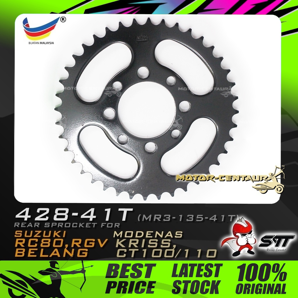 GEGANCU BELAKANG STT STEEL REAR SPROCKET (MR3-135-41T) KRISS/RC80-428 ...