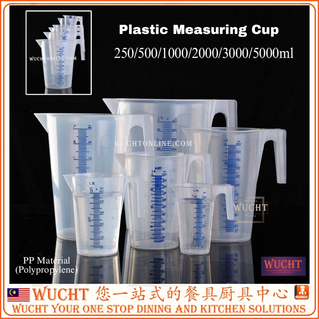 【WUCHT】100ml 250ml 500ml 1000ml 2000ml 3000ml 5000ml Plastic Measuring Cup Measure polypropylene ...