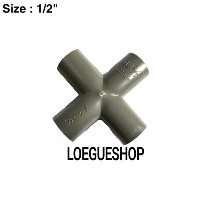 Shopee/ connection fitting tee cross pvc pipe 4 way way 1/2, 3/4, 5/8 ...