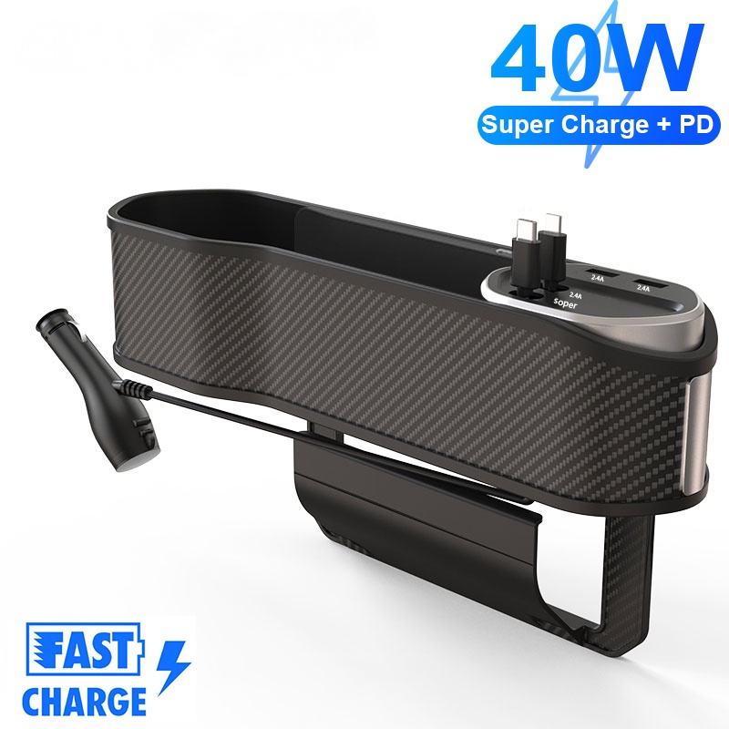 Universal Charging Storage Box Car Seat Gap Organizer Is Suitable For ...