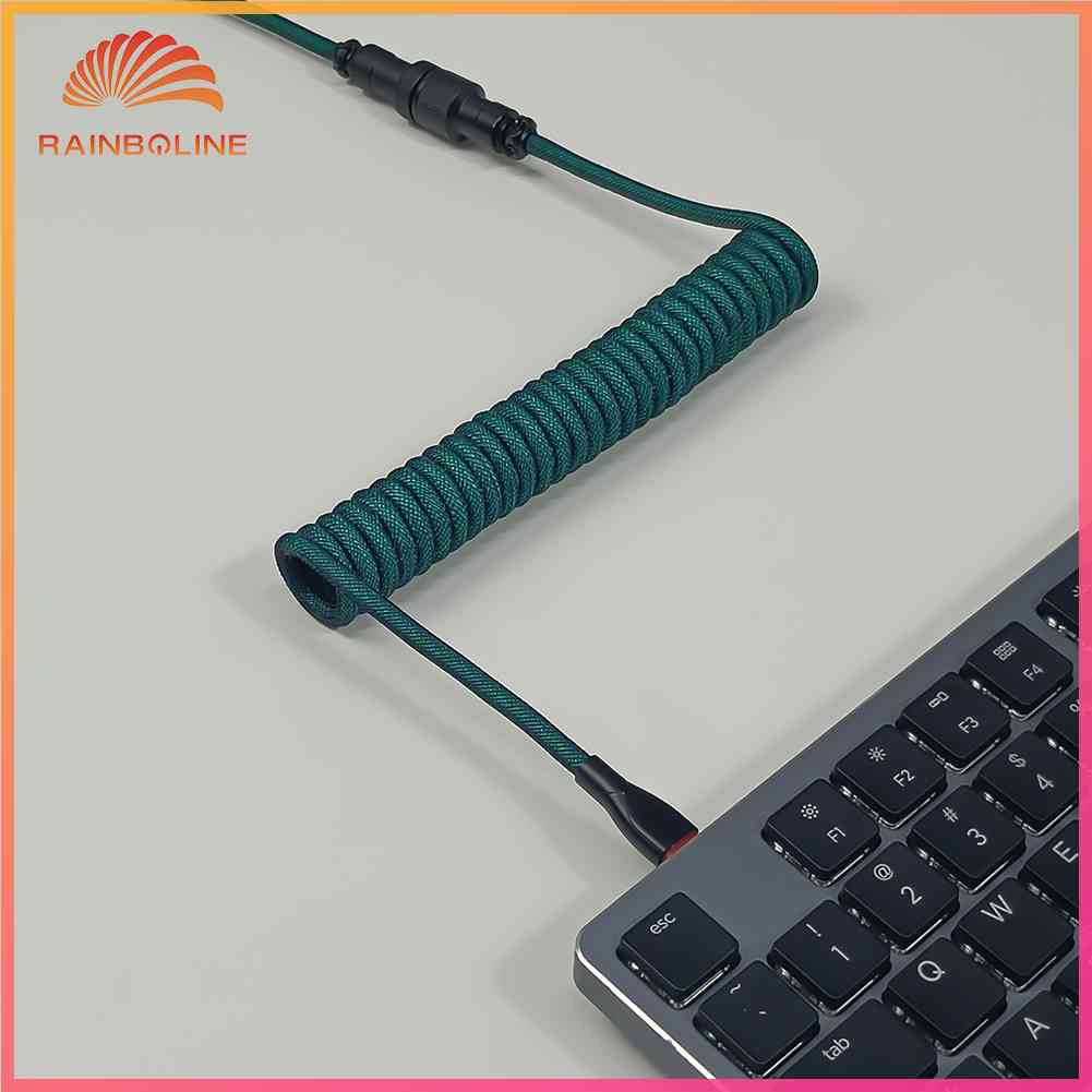 Rain Type C USB Cable Mechanical Keyboard Spiral 1.8M Custom Gaming ...