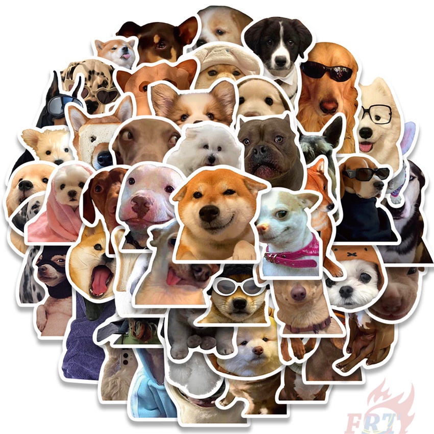 50Pcs/Set Funny Dogs Emoji Series 01 Stickers DIY Fashion Waterproof ...