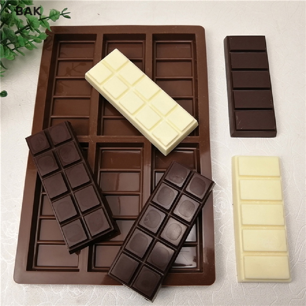 BAK 6 Grids Small Waffle Rectangle Chocolate Bar Silicone Candy Mold ...
