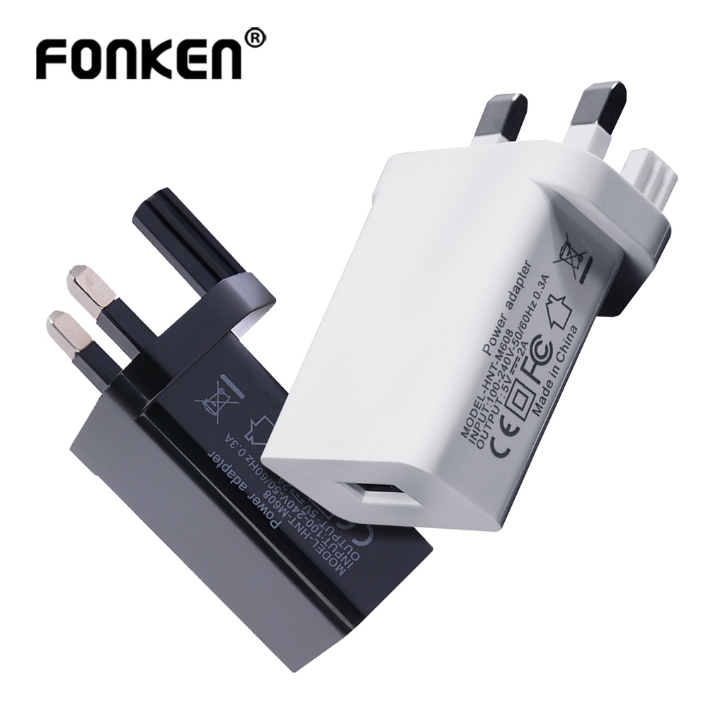 Fonken UK Charger 5V 2A UK Plug 3 Pin USB Charger Adapter 5V 1A Wall ...