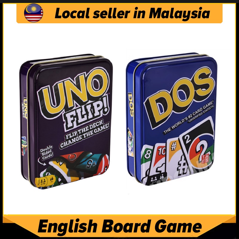 Card Game UNO Wild / UNO Flip / DOS/UNO Tin Box Edition English Version ...