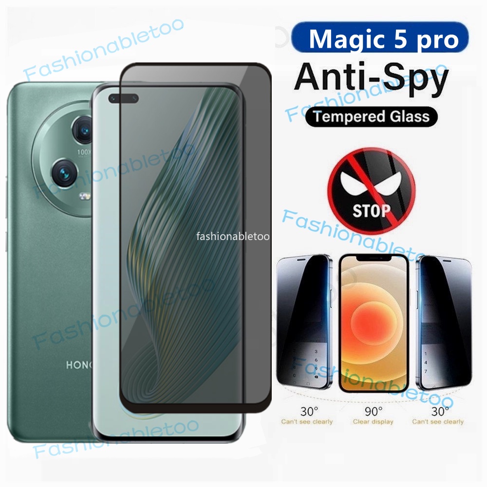 Anti-spy Privacy Tempered Glass Screen Protective Front Film For Huawei Honor Magic 5 pro Lite ...