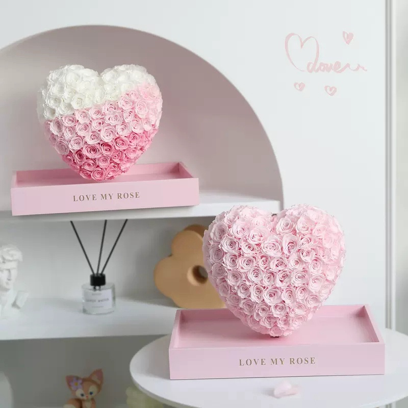 Rose Heart Flower Bouquet DIY Love Heart Shape Foam Rose Girlfriend ...