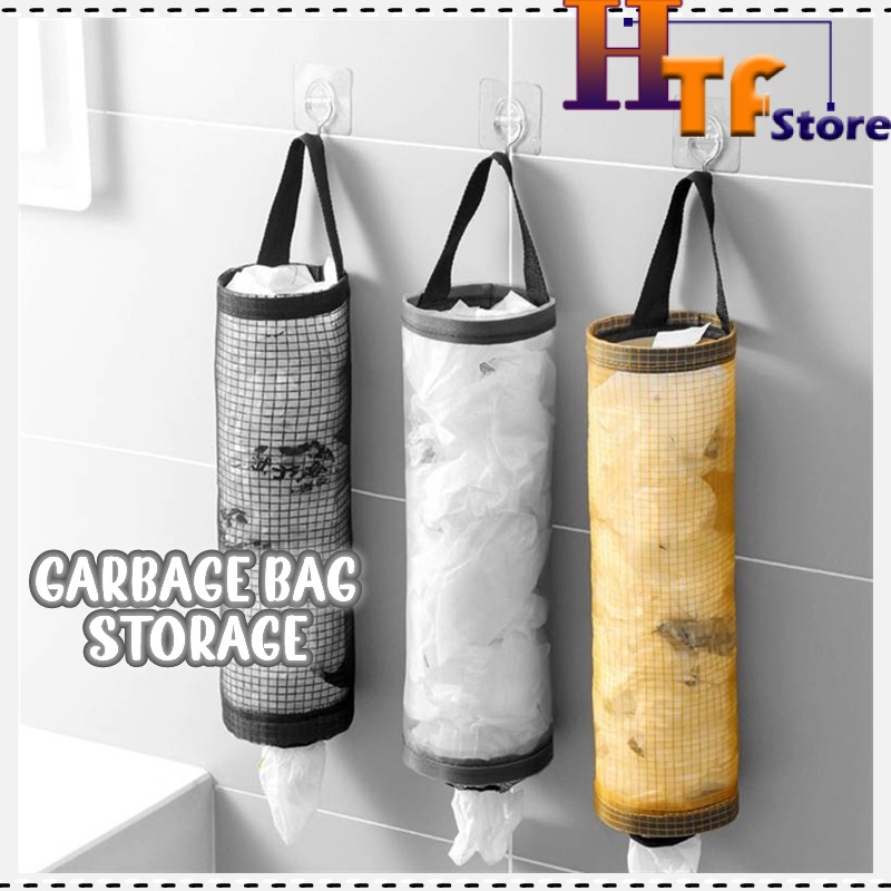 (NET) Garbage Bag Hanging Net Hang Storage Bag Dispenser Plastic Bag ...