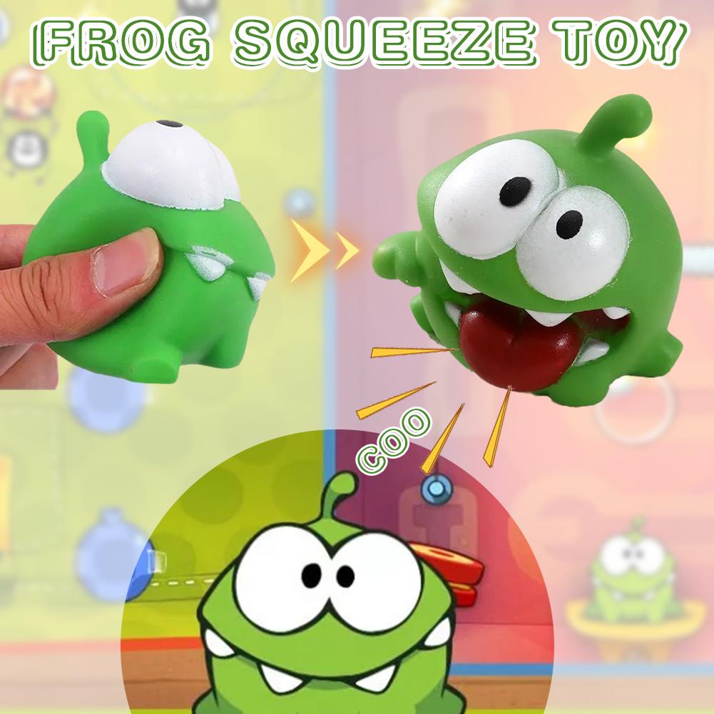 Olove Cute Om Nom Doll Toys Cartoon Soft Animals Doll Frog Doll Bean ...