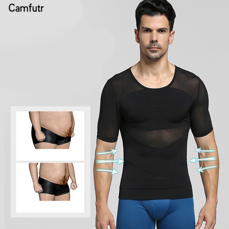 Men's Abdomen Undershirt Invisible Sleeveless Shirt Belly Slimming ...