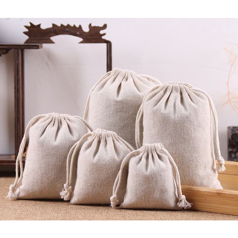 Pouch Bag Drawstring Bag Linen Storage Laundry Bag Mini Cloth Bag ...