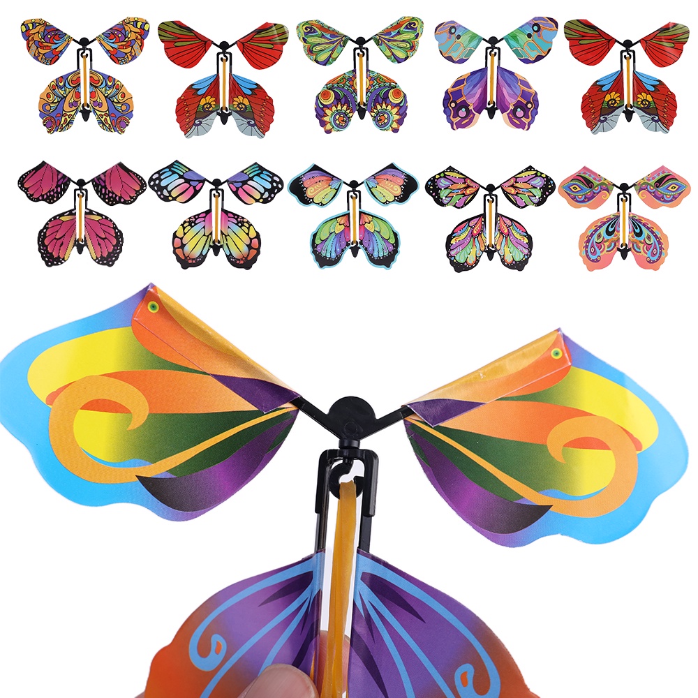 Magic Flying Butterfly Fairy Flying Toys Colorful Wind Up Butterfly In ...