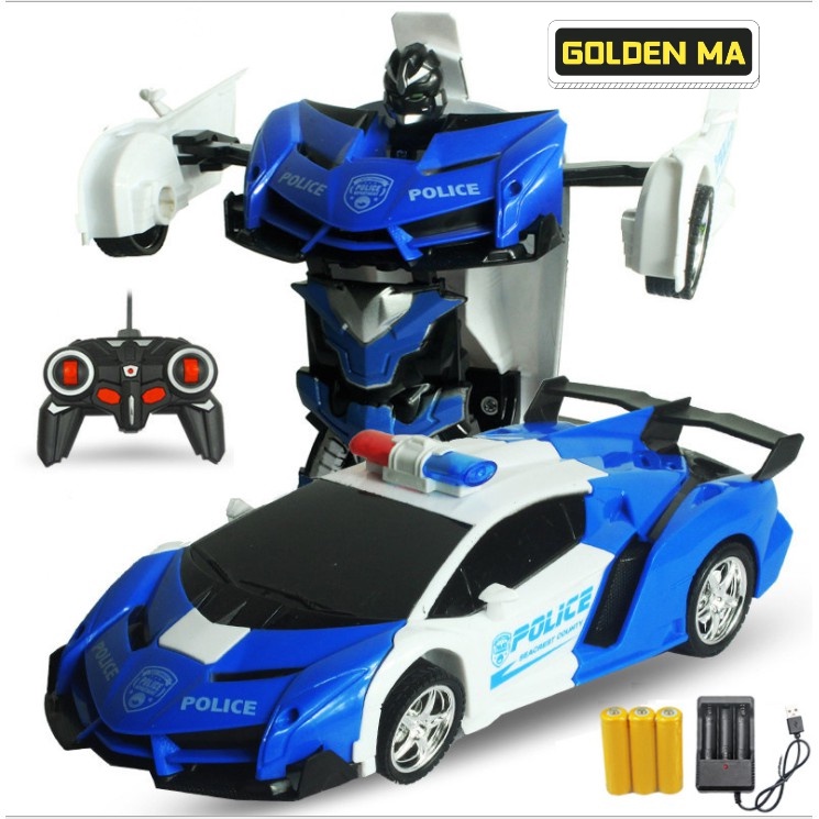 Car Toy Remote Control 2 in 1 Sports Scale 1:18 Transformation Car Robot Models Deformation Car ...
