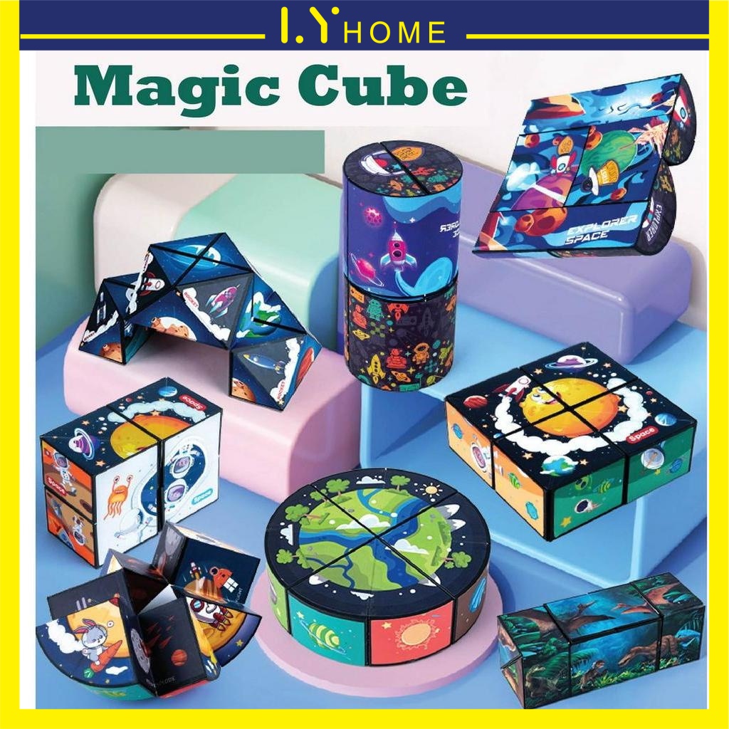 Baby Cartoon 3D Magic Cube Magnet Fidget Toy Kids Puzzle Cube Toys ...