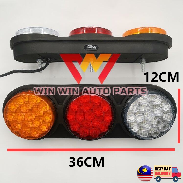 SORL LED Trailer Tail Lamp Rear Light Brake Signal Reverse Rubber Base 24V Lampu Belakang For ...