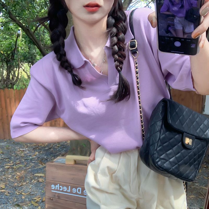 【S-5XL 50-150KG】胖mm300斤特大码气质polo领设计感小众显瘦上衣潮ins学生短袖T恤bigsize oversize | Shopee Malaysia