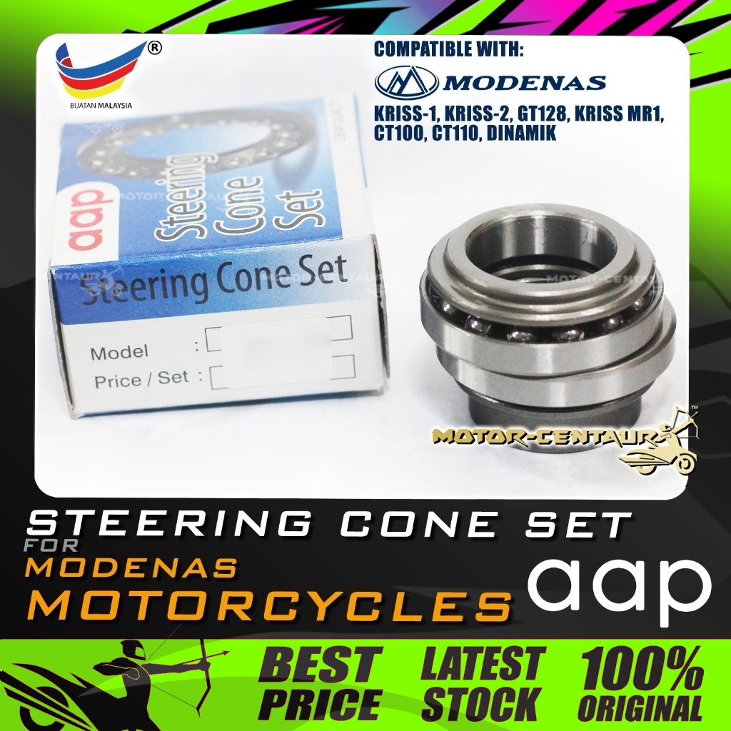 KON STERENG/FORK AAP STEERING CONE SET MODENAS KRISS 1,2,MR1,GT128 ...