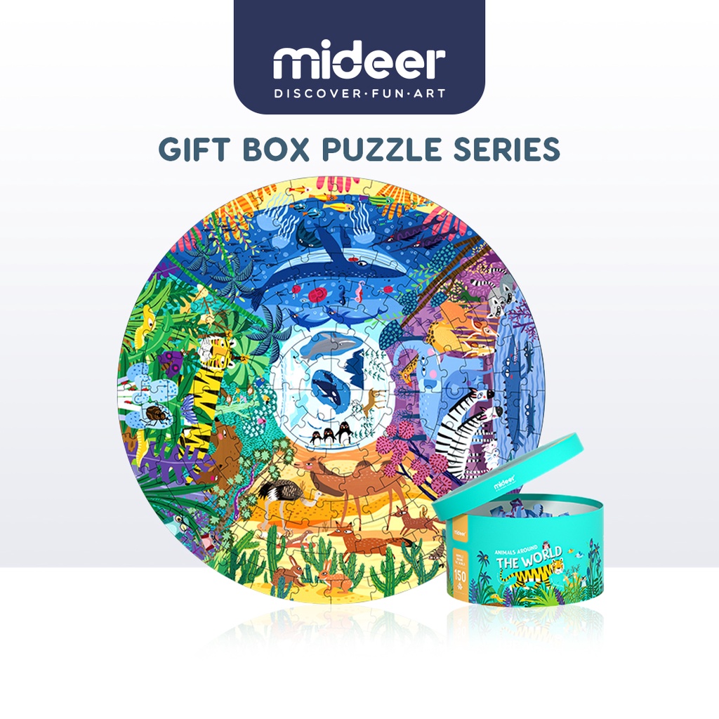MIDEER Gift Box Puzzle Series-Animal Around The World 150pcs | Susun ...