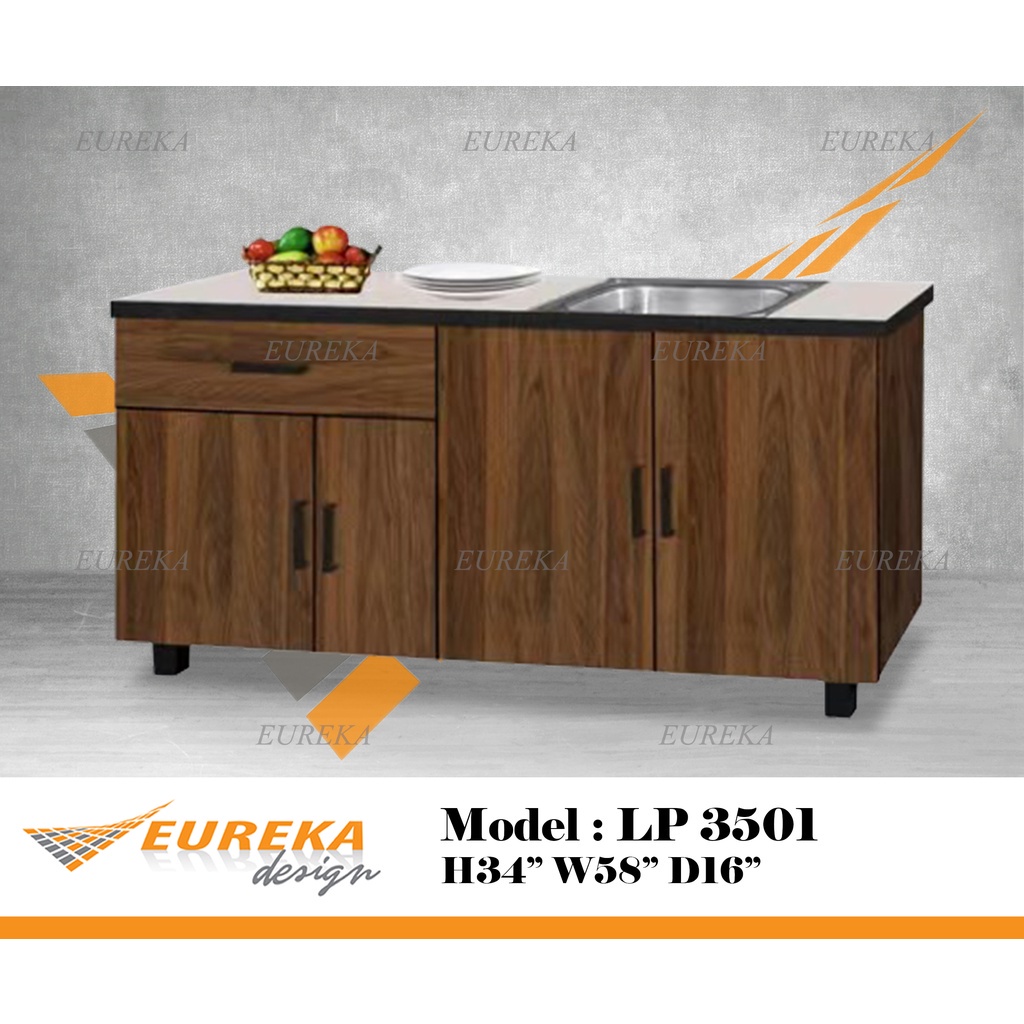 EUREKA DESIGN 5ft Low Sink Cabinet/ Kabinet Dapur/ Almari Basin Sinki ...