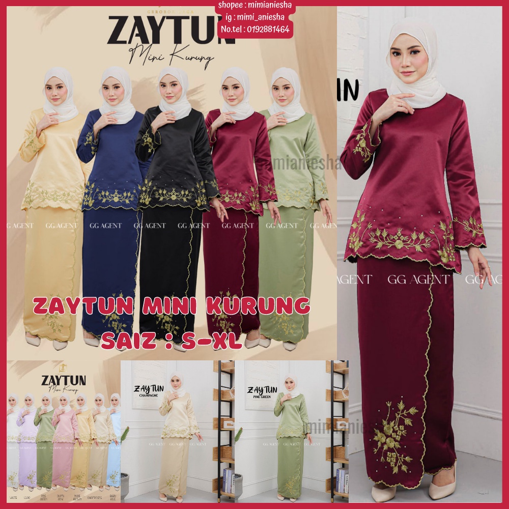 Baju Raya 2023 Zaytun Mini Kurung Satin Baju Konvokesyen Baju Kurung ...